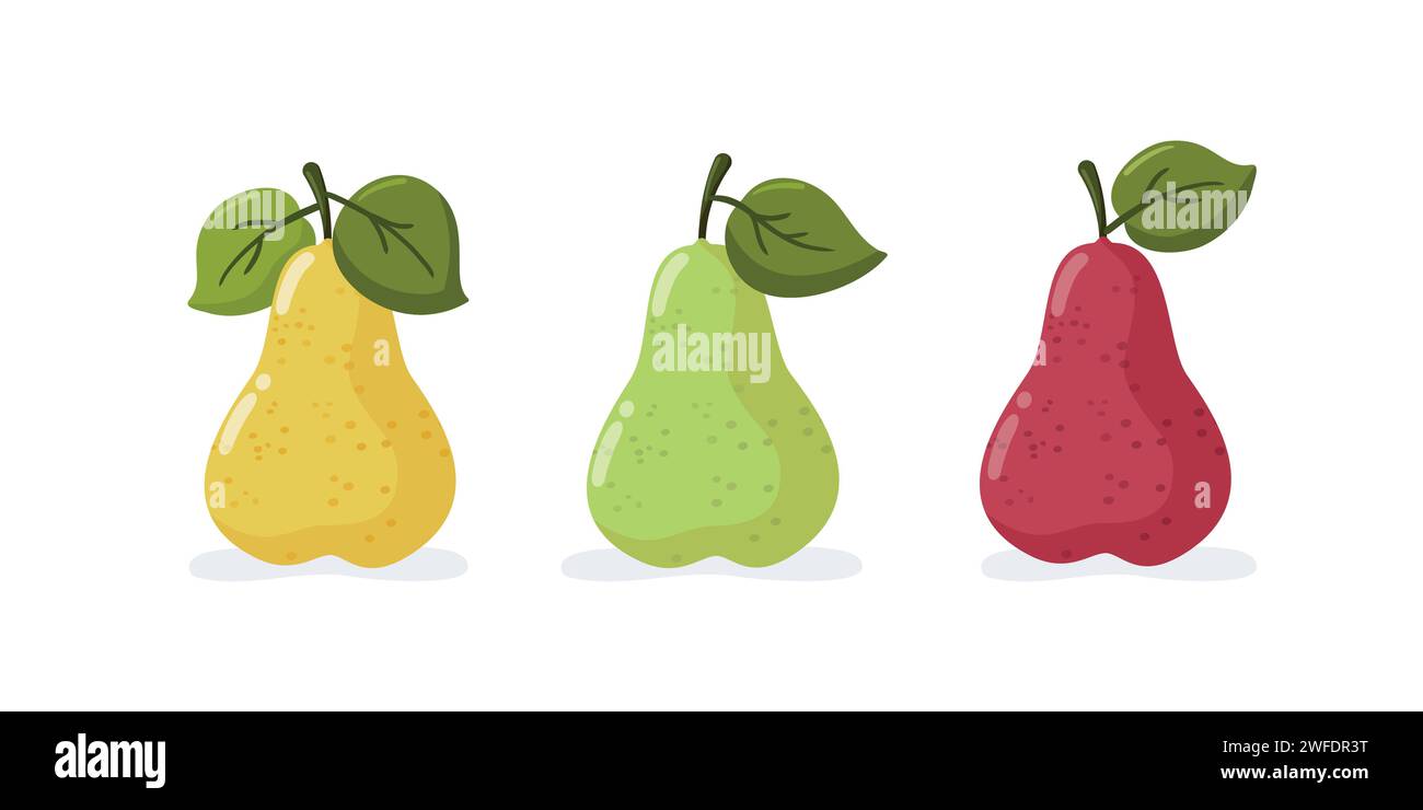 Three isolated pears Stock Vector Images - Alamy