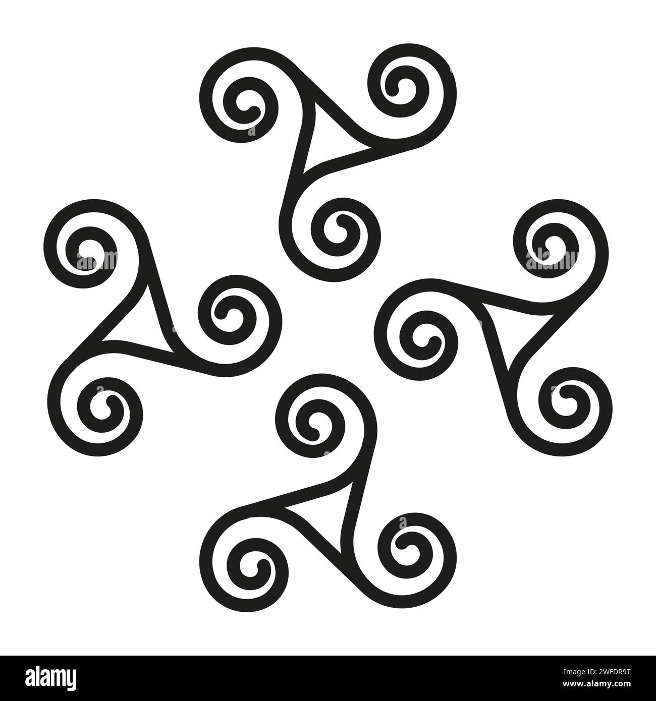 Triskel icon. Triskel part of the pattern. Vector illustration. Eps 10 ...