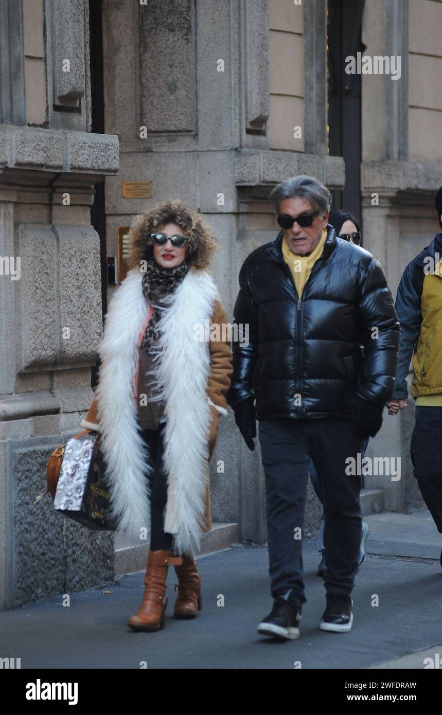 Milan, . 30th Jan, 2024. Milan, 01-30-2024 Marcella Bella walks through ...