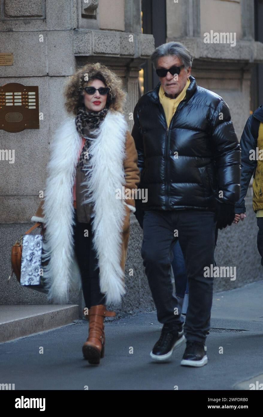 Milan, . 30th Jan, 2024. Milan, 01-30-2024 Marcella Bella walks through ...