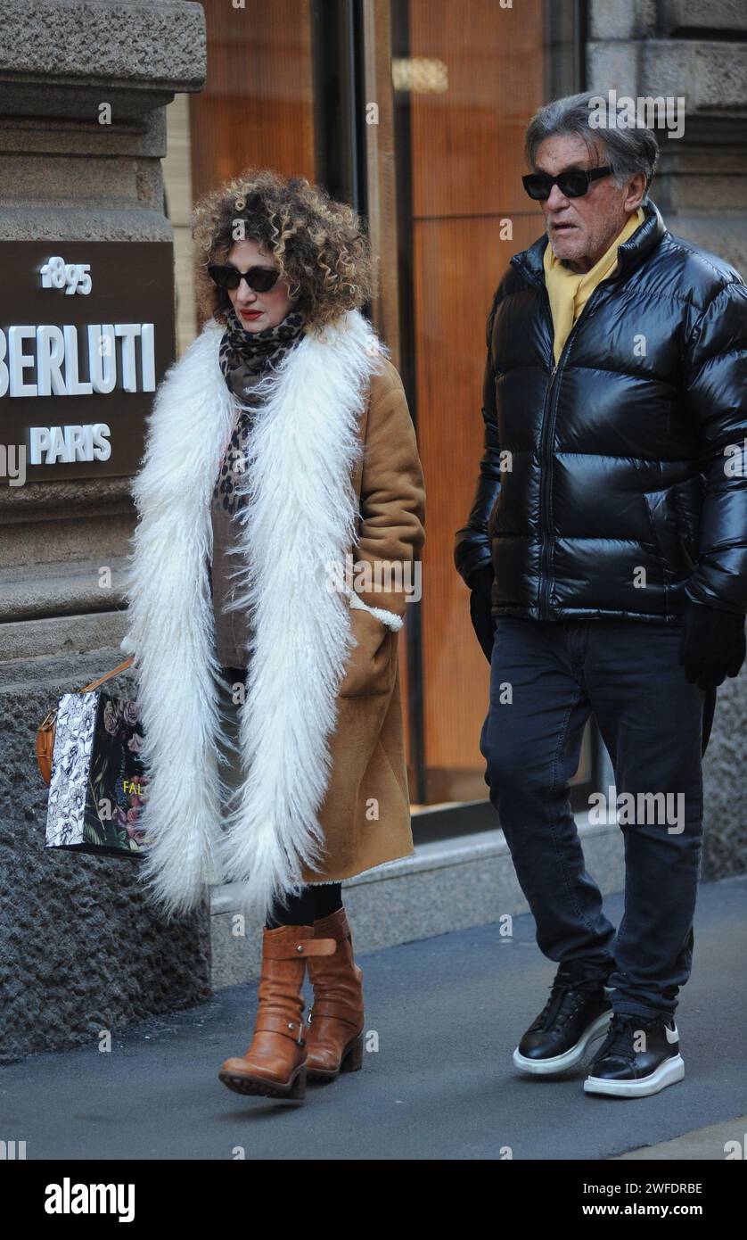 Milan, . 30th Jan, 2024. Milan, 01-30-2024 Marcella Bella walks through ...
