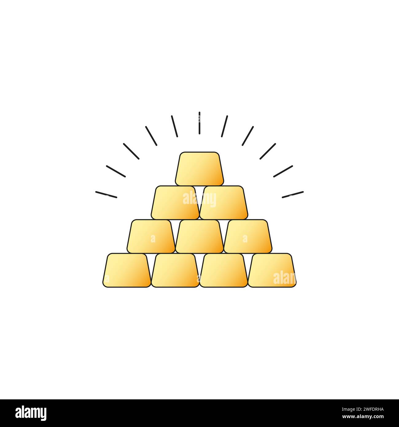 Gold bars icon flat Stock Vector Images - Alamy