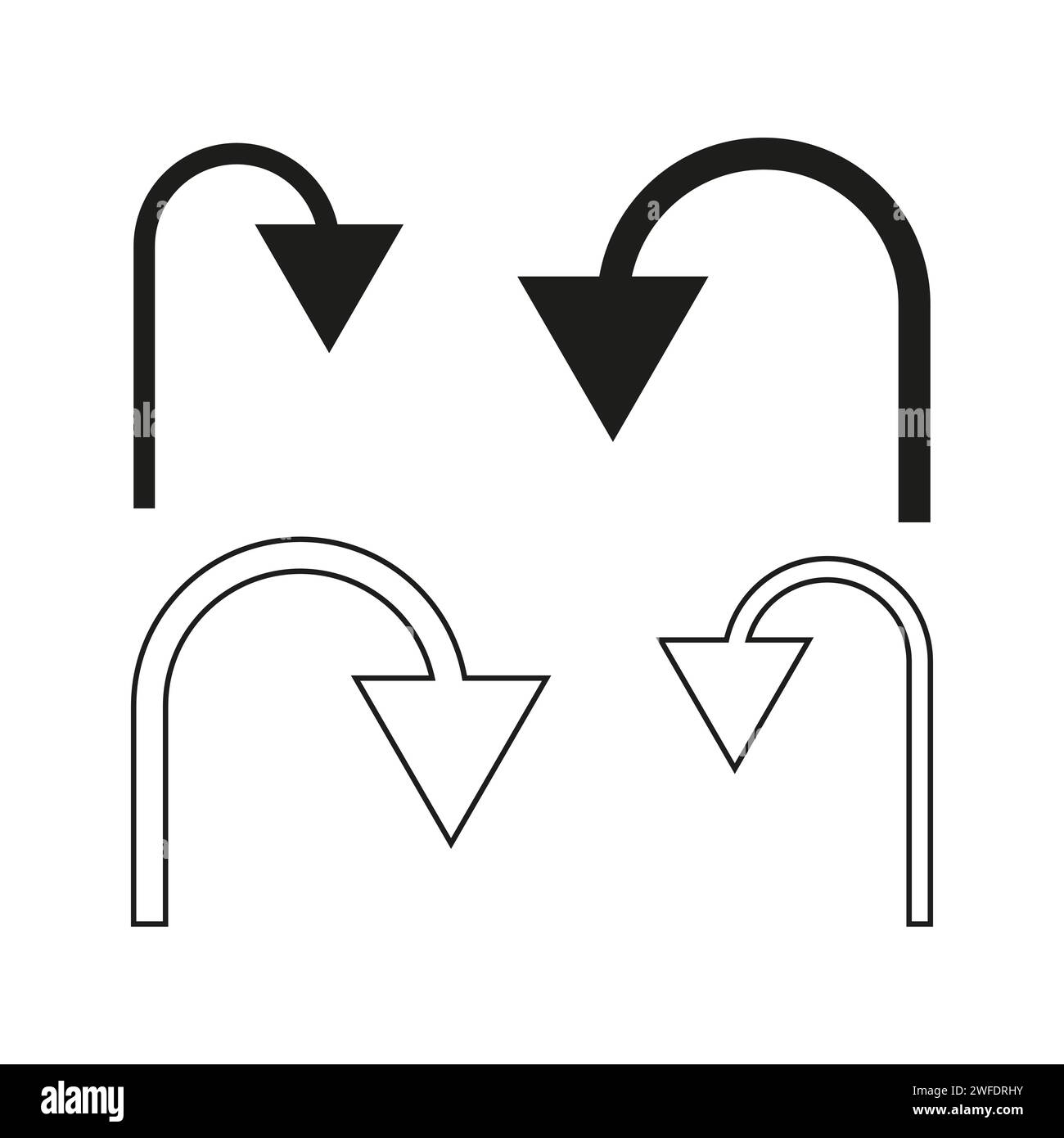 U Turn icon set. Vector illustration. EPS 10. Stock image Stock Vector ...