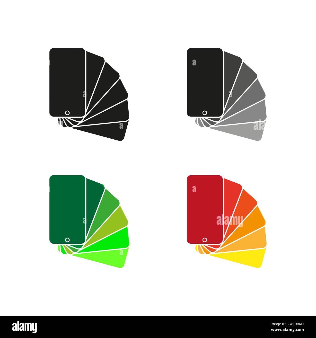 Color sample fan card icon. Vector illustration. stock image. EPS 10 ...