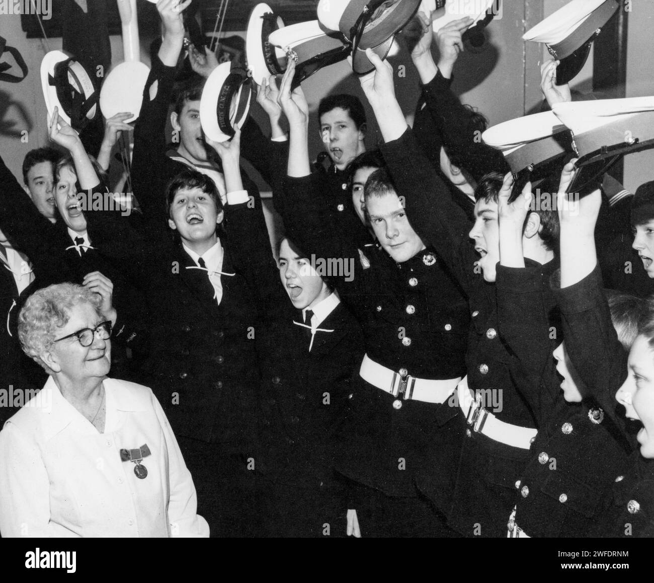 Old lady awarded British Empire Medal at Sea Cadets Stock Photo - Alamy