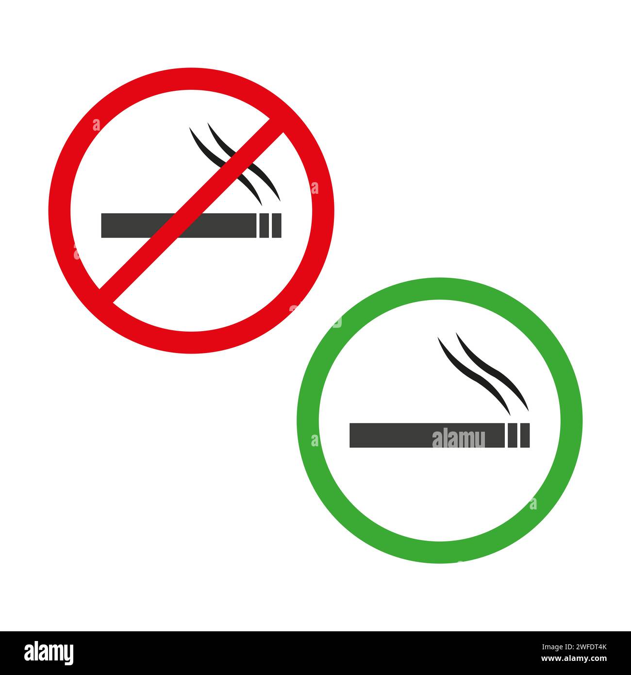 No smoking and Smoking area sign. Vector illustration. EPS 10. Stock ...
