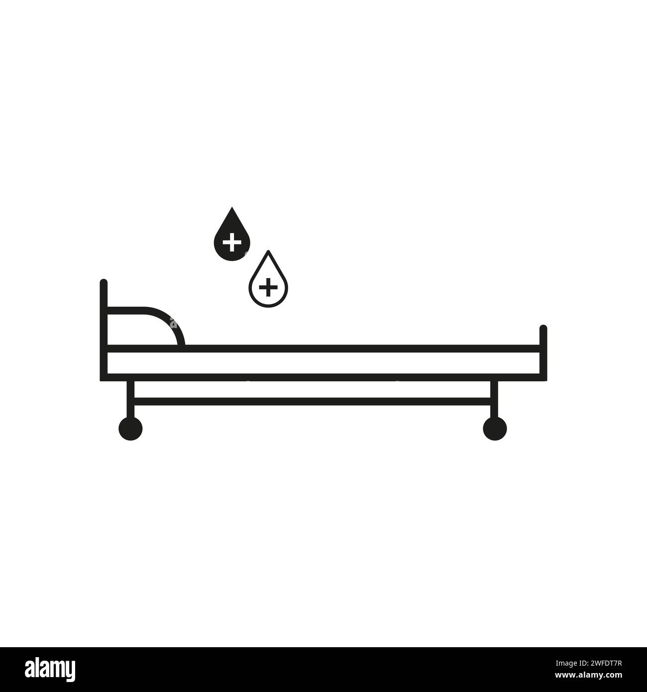 Bed hospital blood icon. Element of blood donation symbol. Vector ...