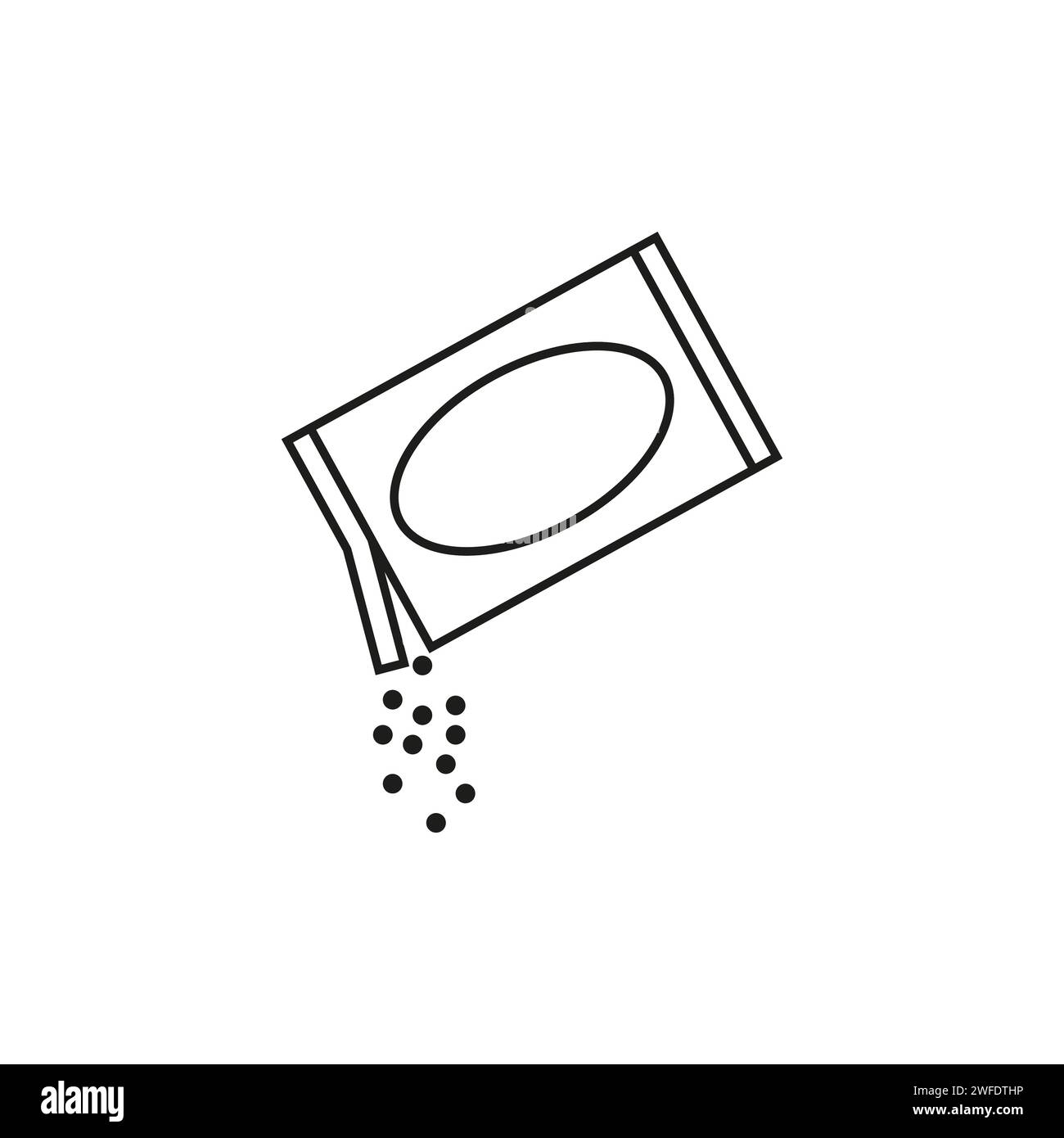 Open paper sachet icon. Packet soluble powder. Soluble medication ...