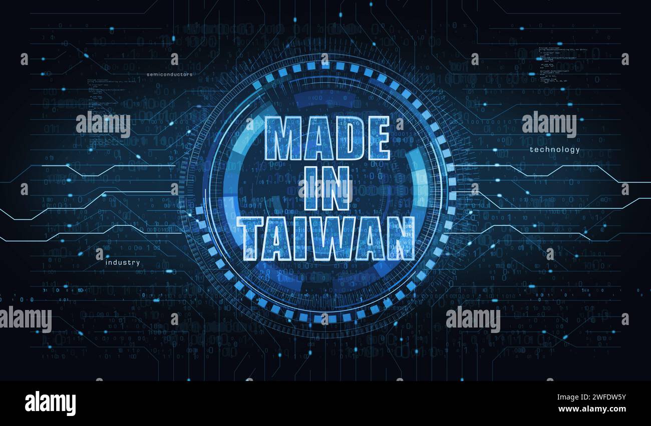 Made in Taiwan technology export symbol digital concept. cyber ...