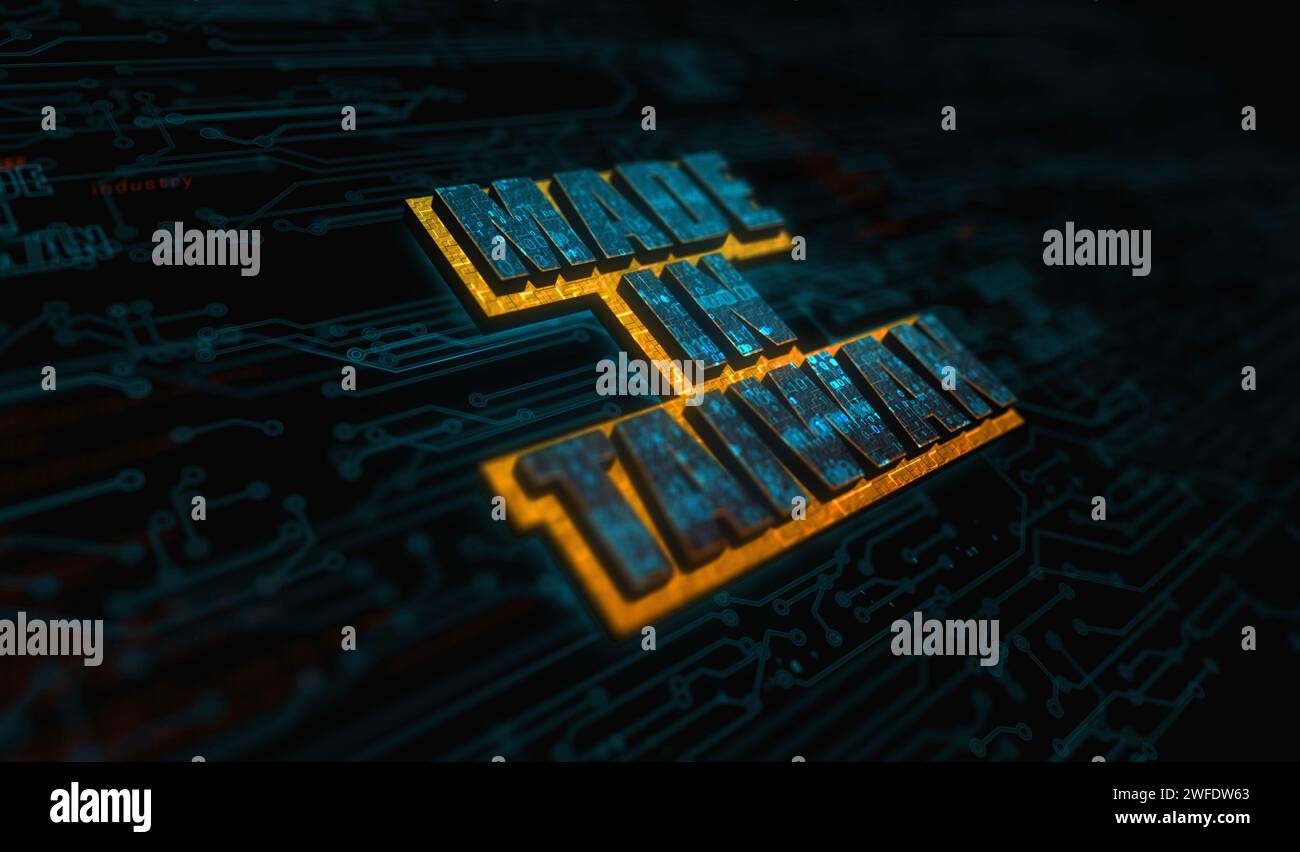 Made in Taiwan technology export symbol digital concept. cyber ...