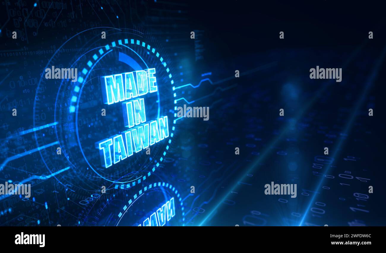 Made in Taiwan technology export symbol digital concept. cyber ...