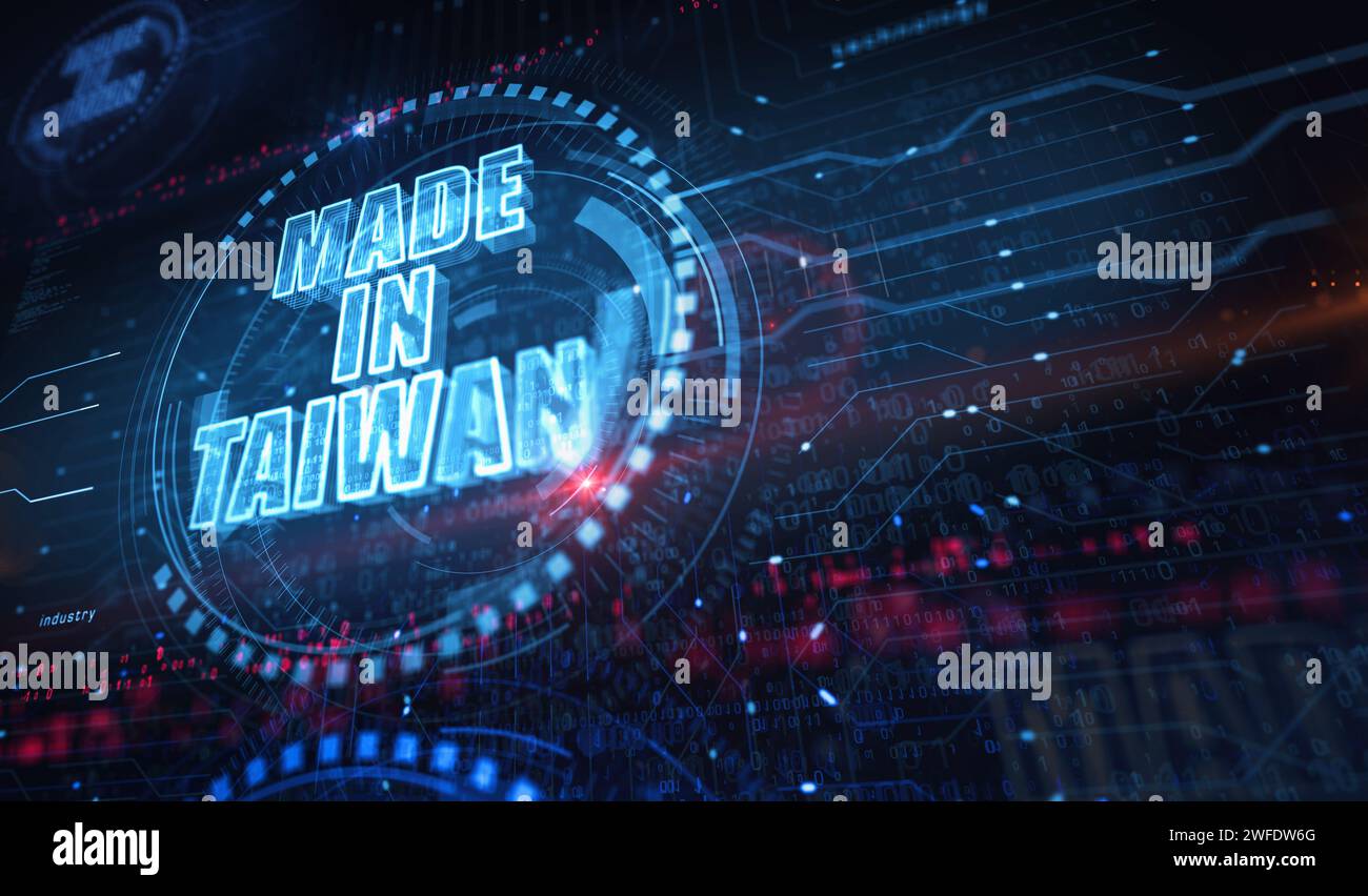 Made in Taiwan technology export symbol digital concept. cyber ...