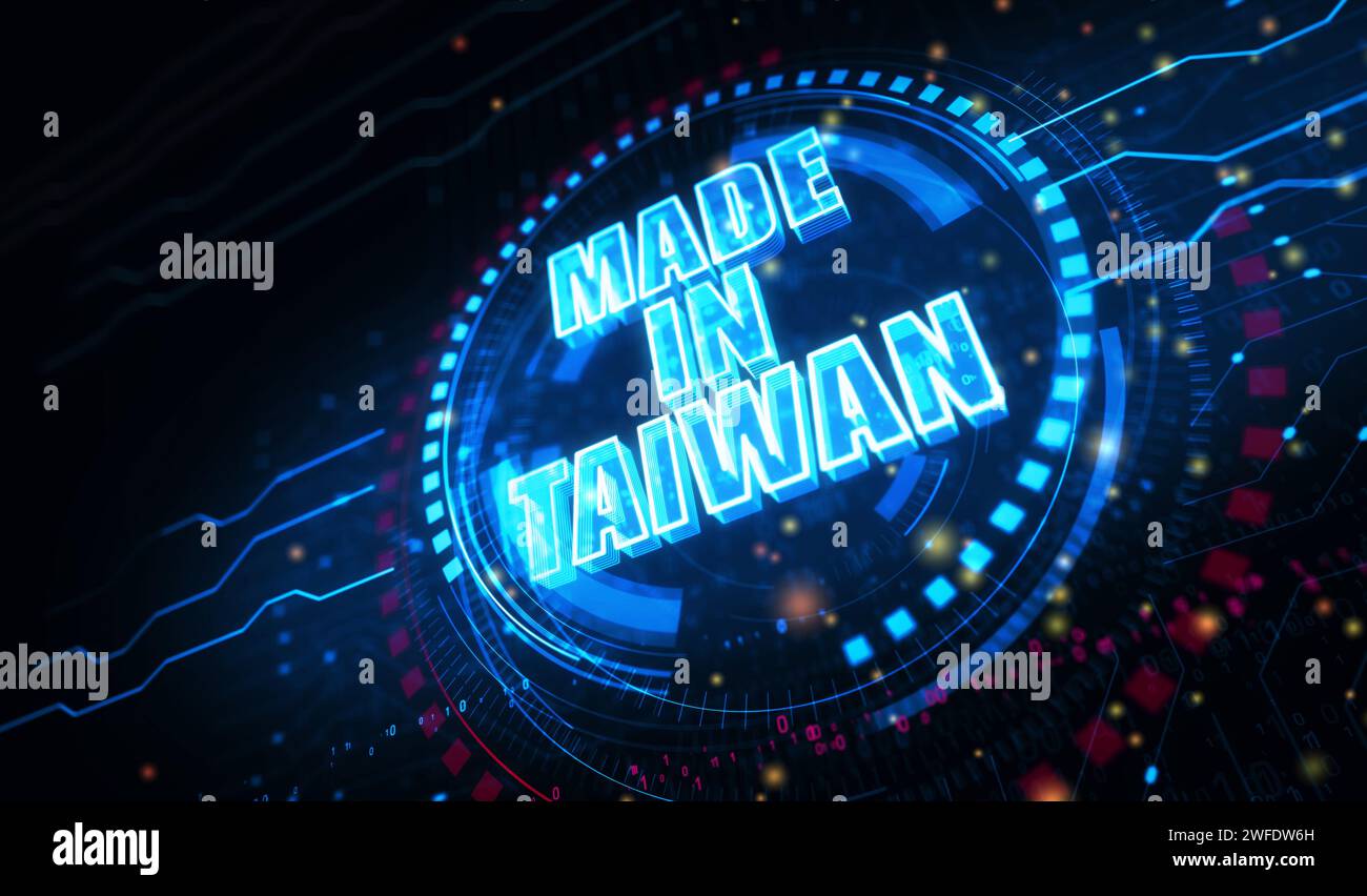 Made in Taiwan technology export symbol digital concept. cyber ...