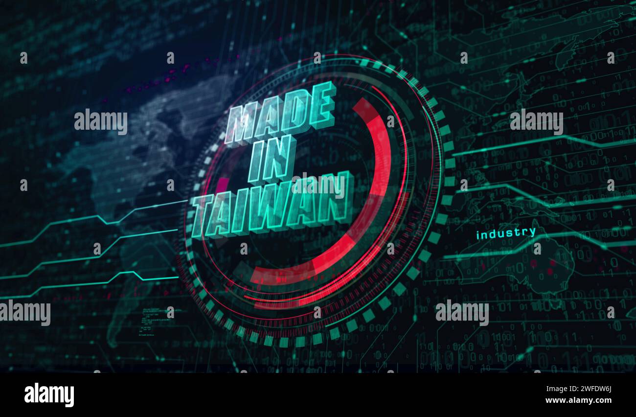 Made in Taiwan technology export symbol digital concept. cyber ...