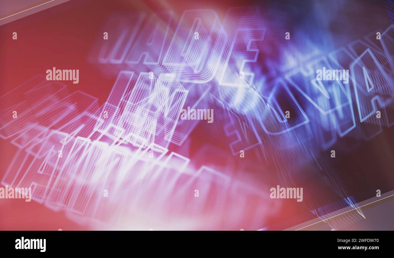 Made in Taiwan technology export symbol digital concept. cyber ...