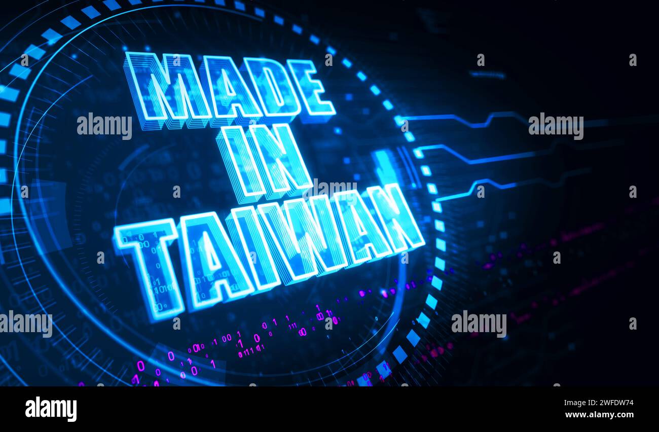 Made in Taiwan technology export symbol digital concept. cyber ...