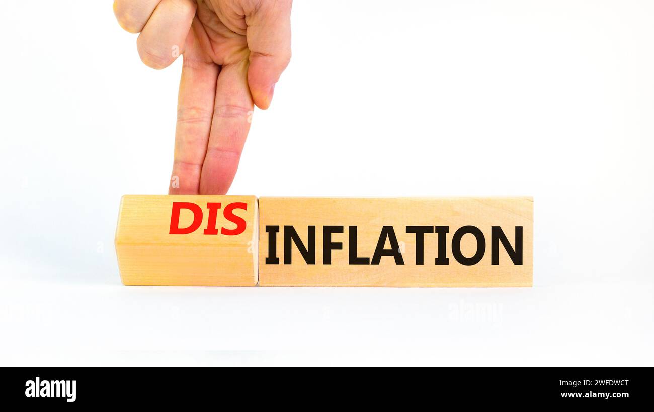Inflation or disinflation symbol. Concept word Inflation Disinflation ...
