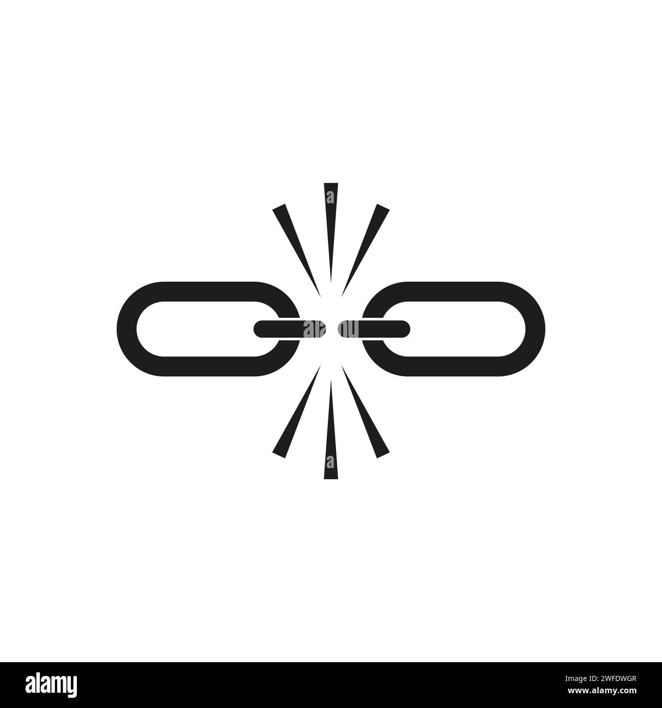 Broken chain silhouette Stock Vector Images - Alamy