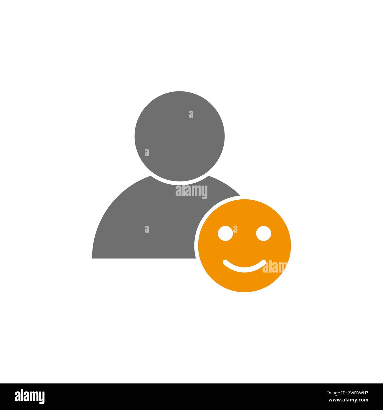 User profile with happy face icon. Feedback symbol. Smile rating ...
