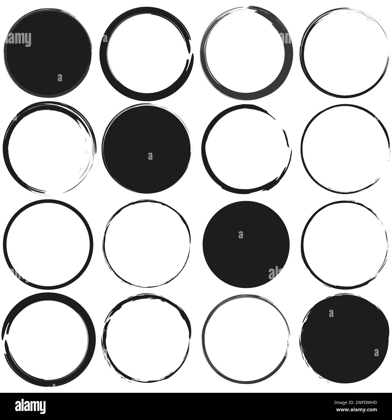 Set of round black circle frames. Vector illustration. EPS 10. Stock ...