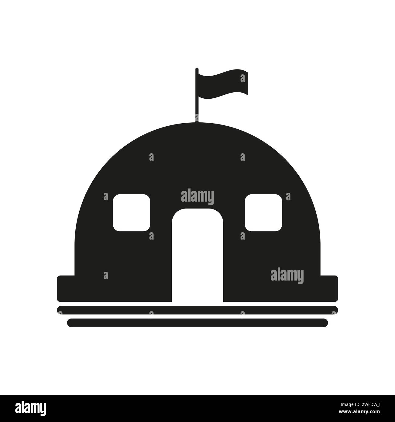 Military barracks icon. Military camp, base, barrack icon. Vector ...