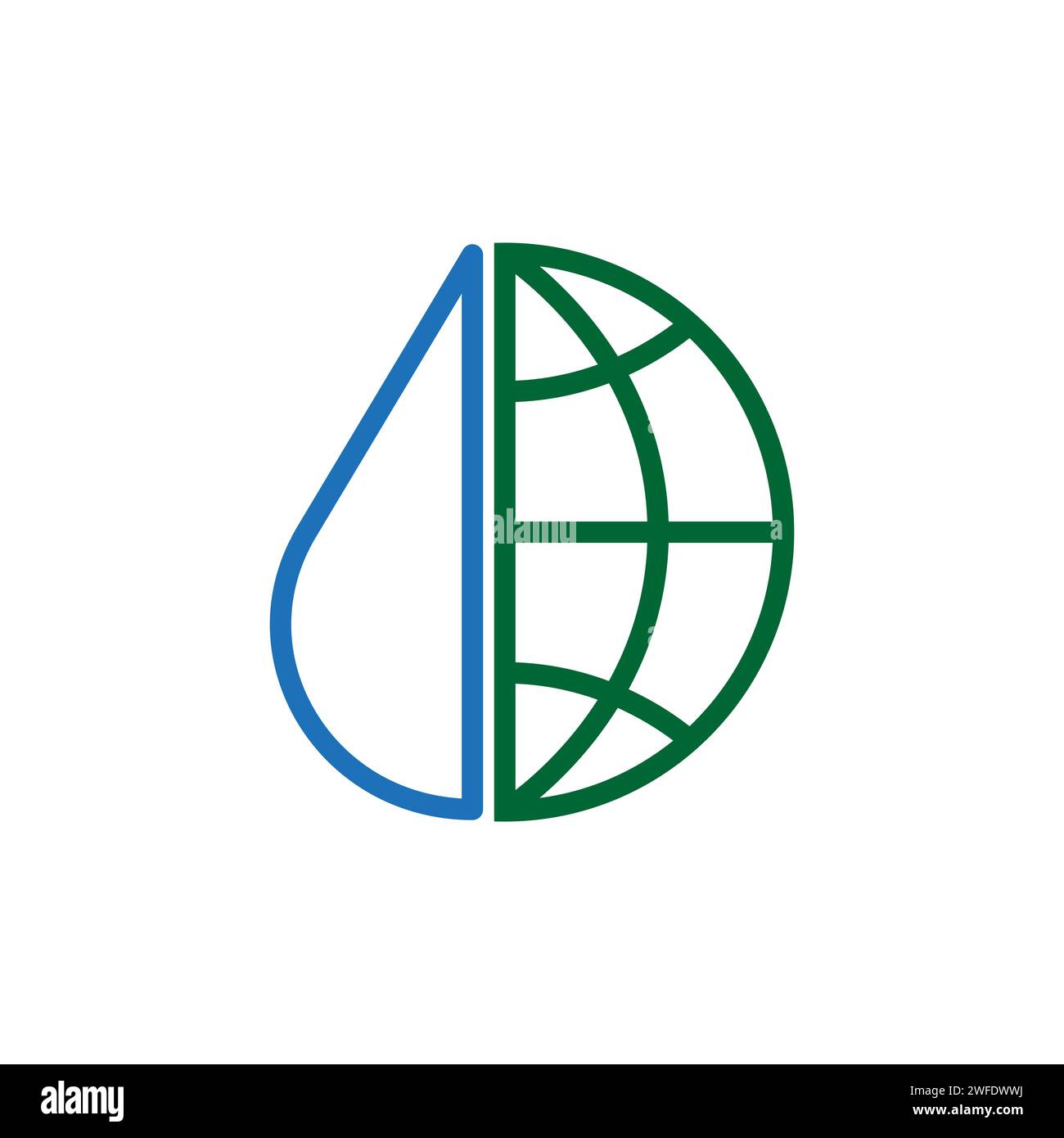 Combination of a water drop and earth icon. Vector illustration. Eps 10 ...