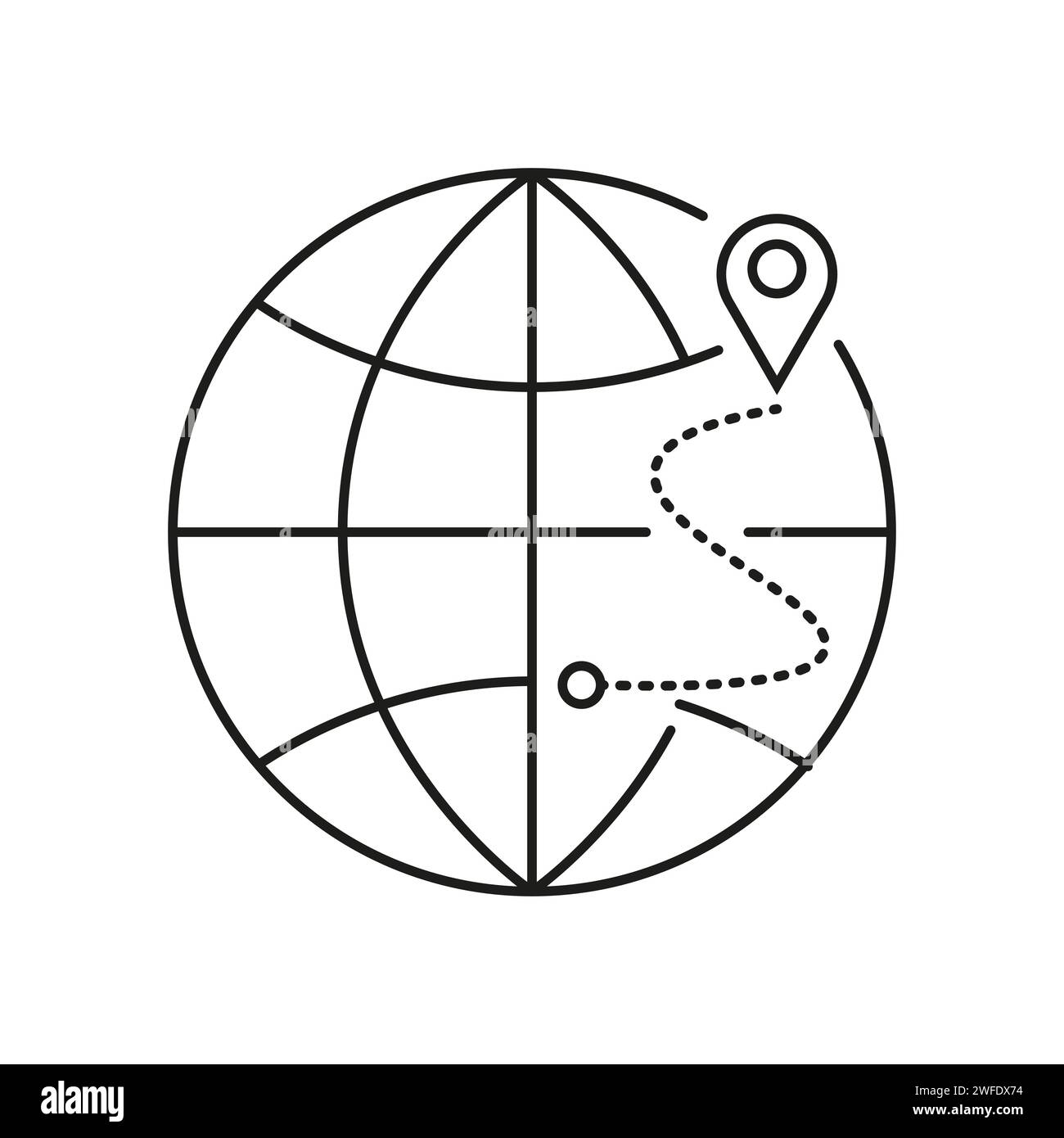 Logistics global delivery, globe icon. Vector illustration. stock image ...