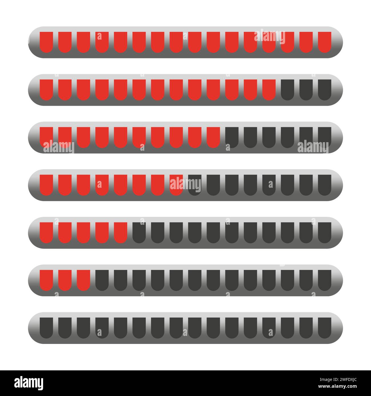 Horizontal Progress Loading Bars Red Stock Vector Images Alamy