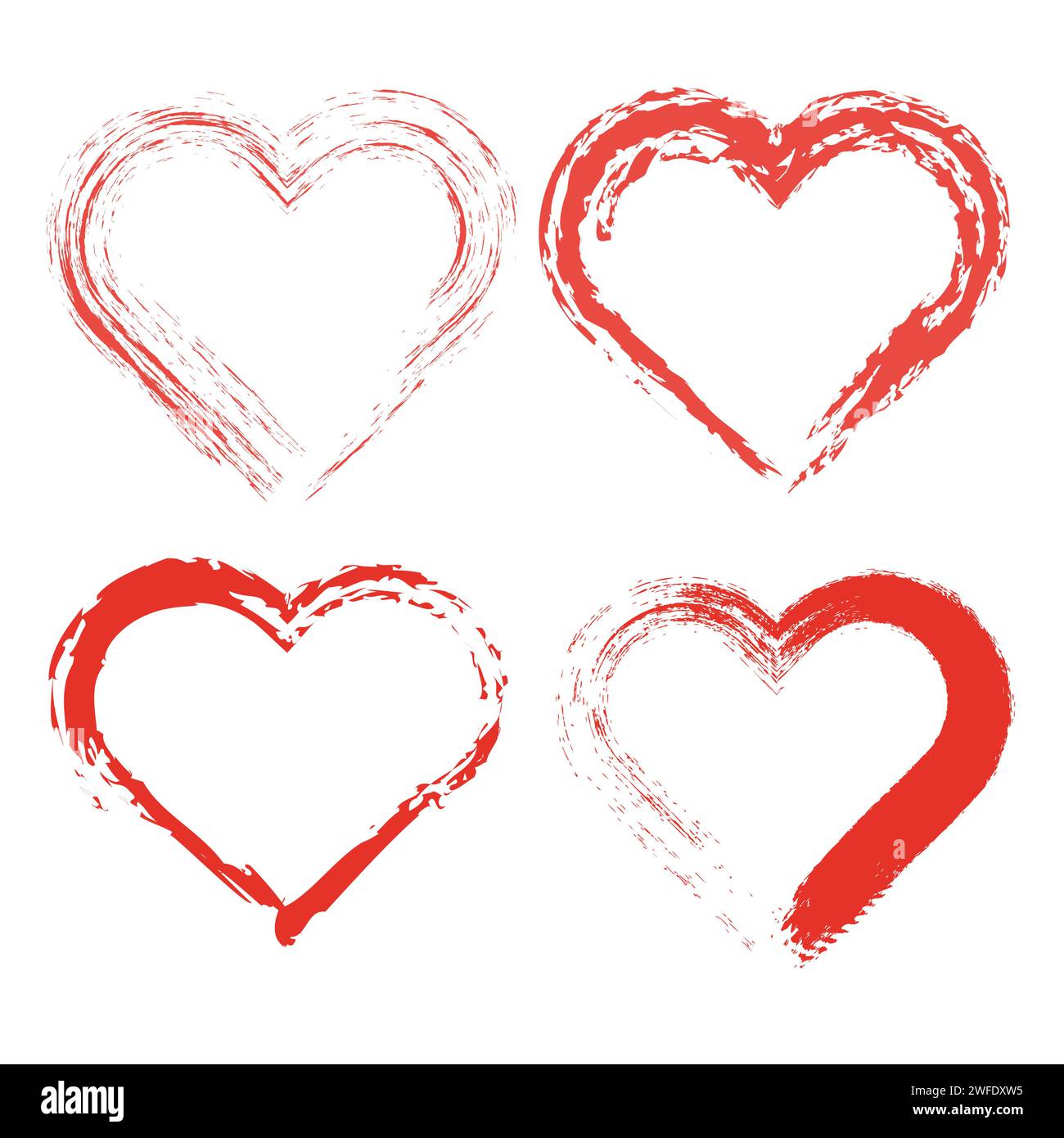 Hearts set. Hand drawn hearts. Stock image. Vector illustration. EPS10 ...