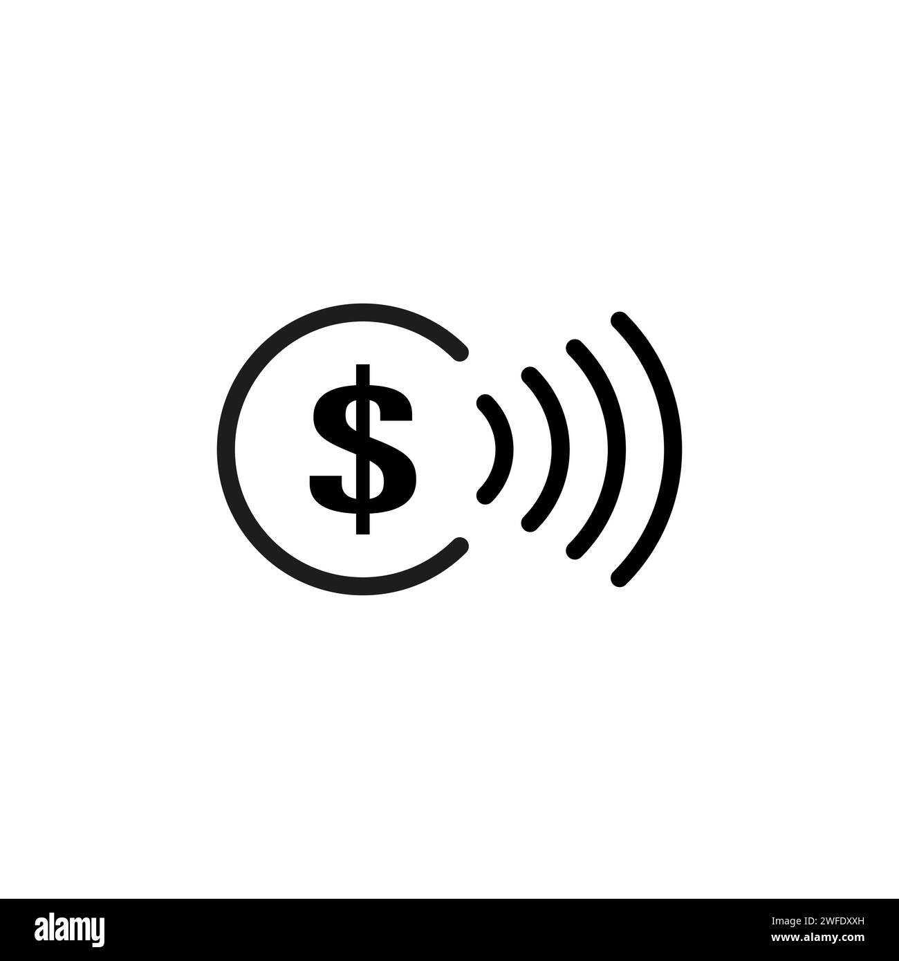 contactless payment icon, cashless pay, nfc. Vector illustration. stock ...