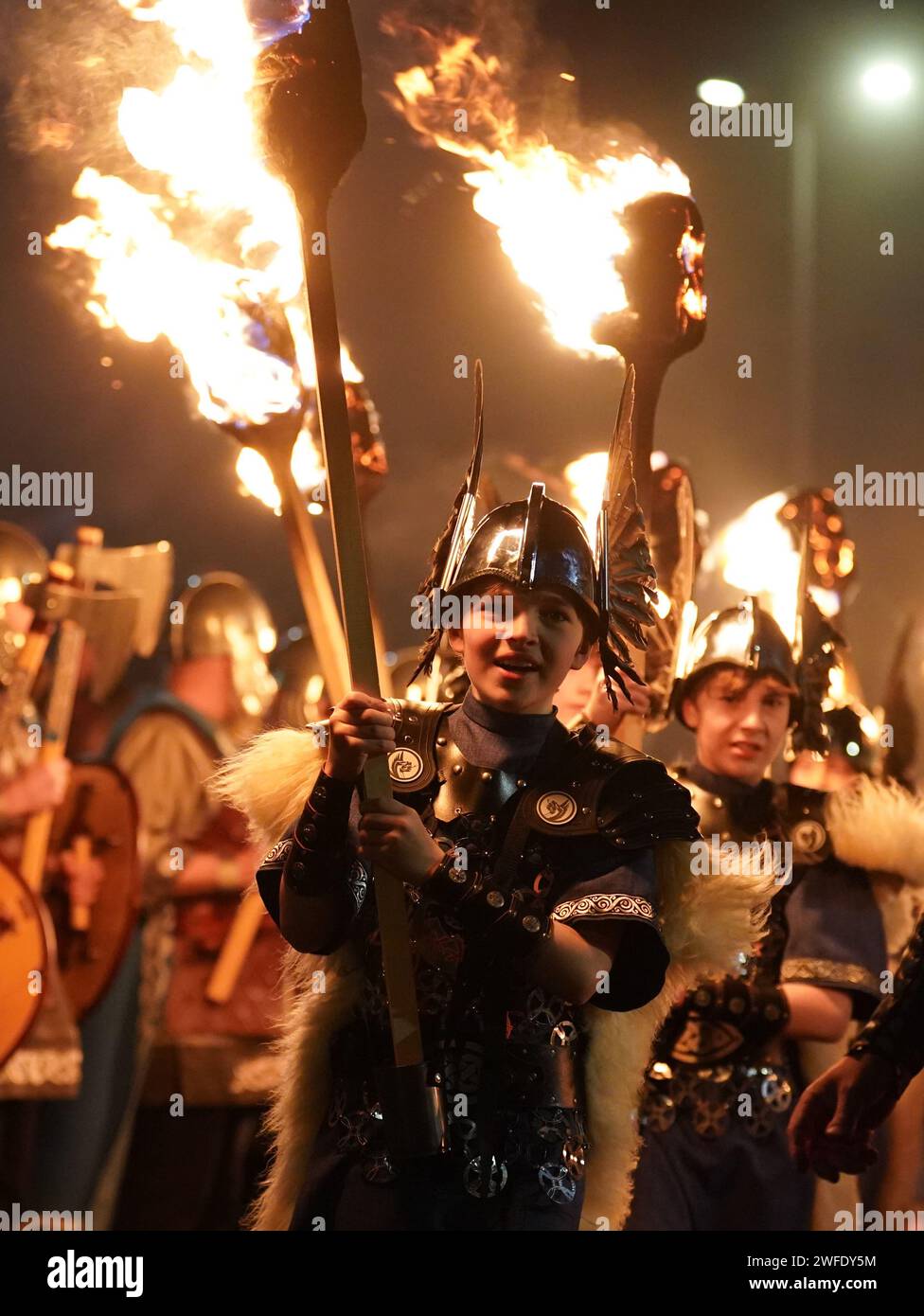 Youngsters take part in the Junior Up Helly Aa in Lerwick on the ...