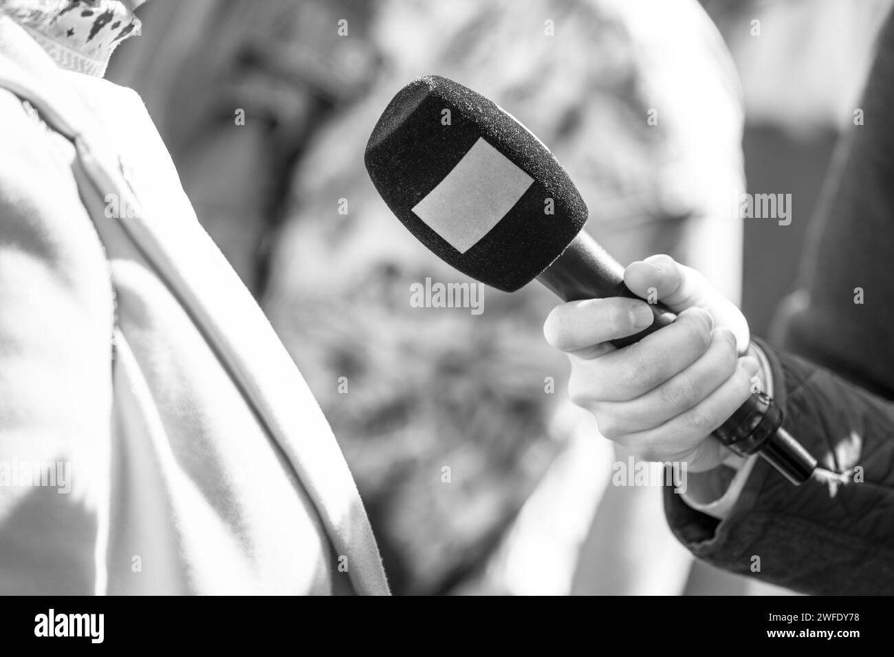 Journalist making report Black and White Stock Photos & Images - Alamy