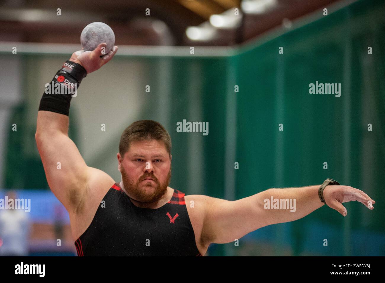 Ostrava, Czech Republic. 30th Jan, 2024. Roger Steen of USA competes in ...