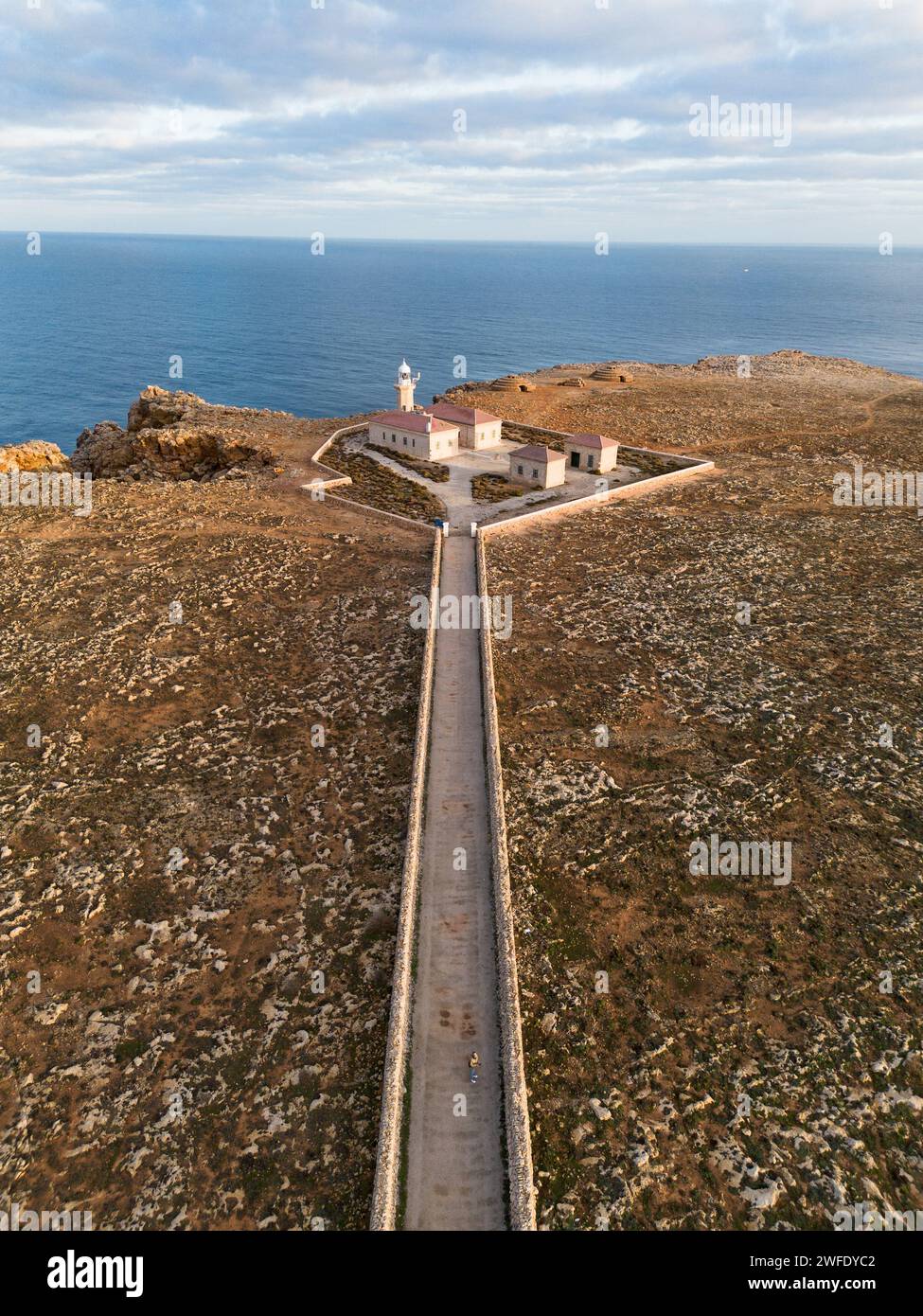 Aerial view of Punta Nati lighthouse in Menorca Island Stock Photo - Alamy
