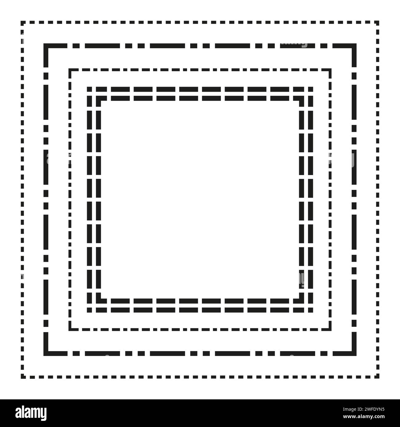 Dashed line squares. Vector illustration. EPS 10. stock image Stock ...