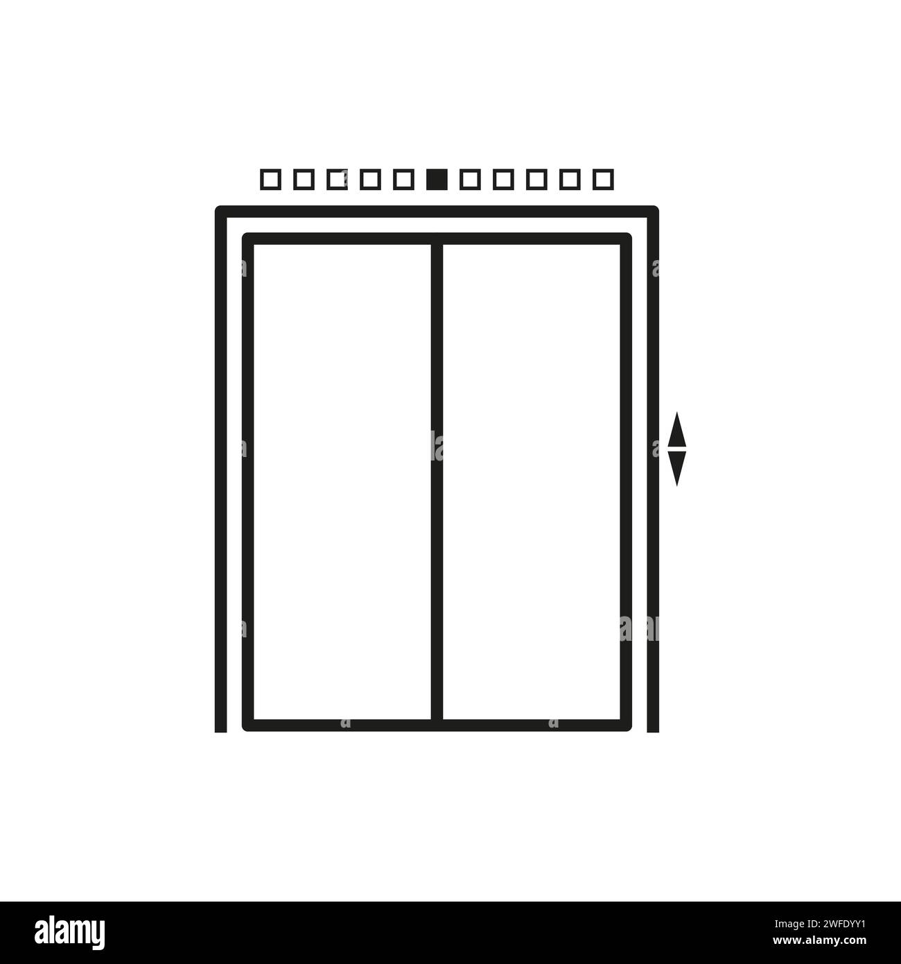 Lift icon. Elevator icon with floor lights. Vector illustration. Eps 10 ...