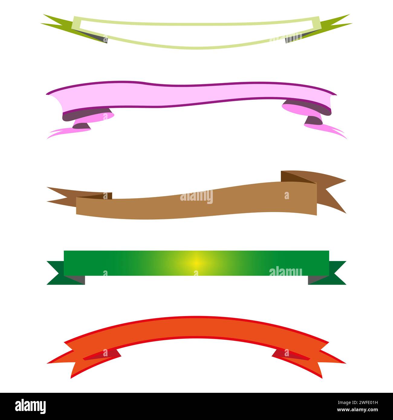 Hand drawn ribbon banners and sketch design hi-res stock photography ...