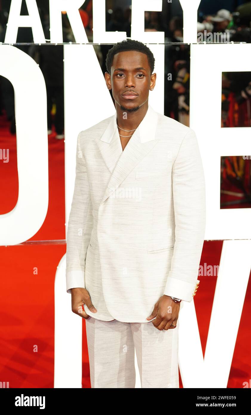 Micheal Ward attending the UK premiere of Bob Marley: One Love, at the ...