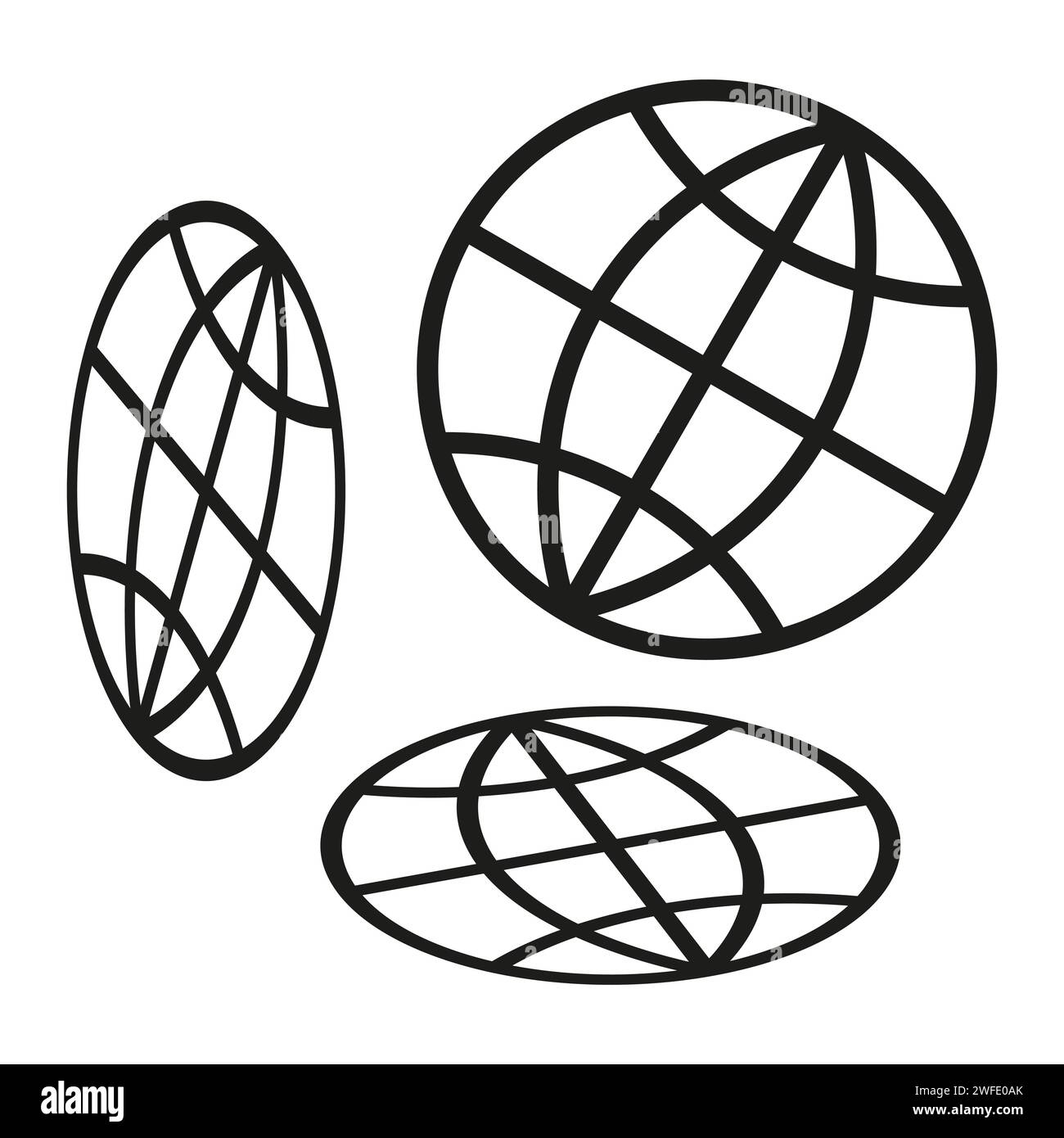 Grid, globes icon set. Vector illustration. EPS 10. Stock image Stock ...
