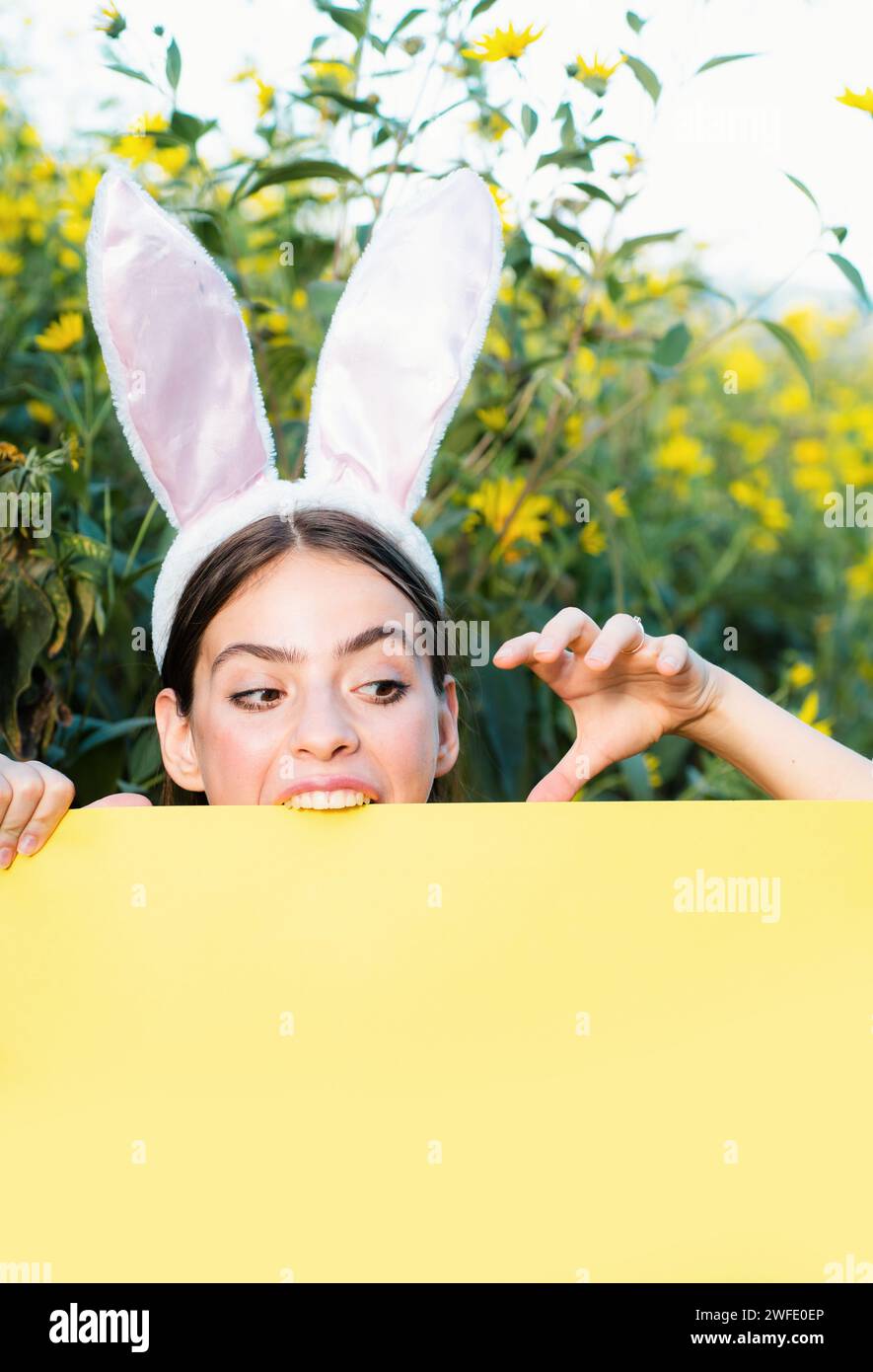 Bunny rabbit ears costume. Surprised bunny couple wearing bunny ears ...