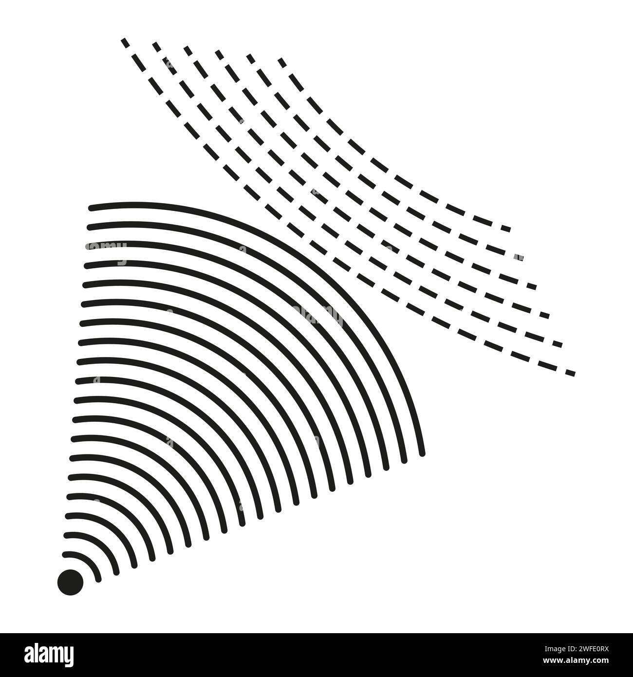 Sonar signal wave icon. Sound navigation ranging symbol. Vector ...