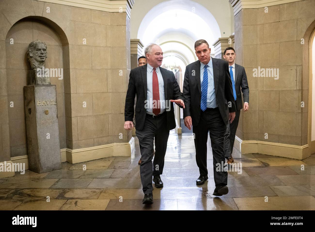 Washington, USA. 30th Jan, 2024. Senator Tim Kaine (D-VA) and Senator ...
