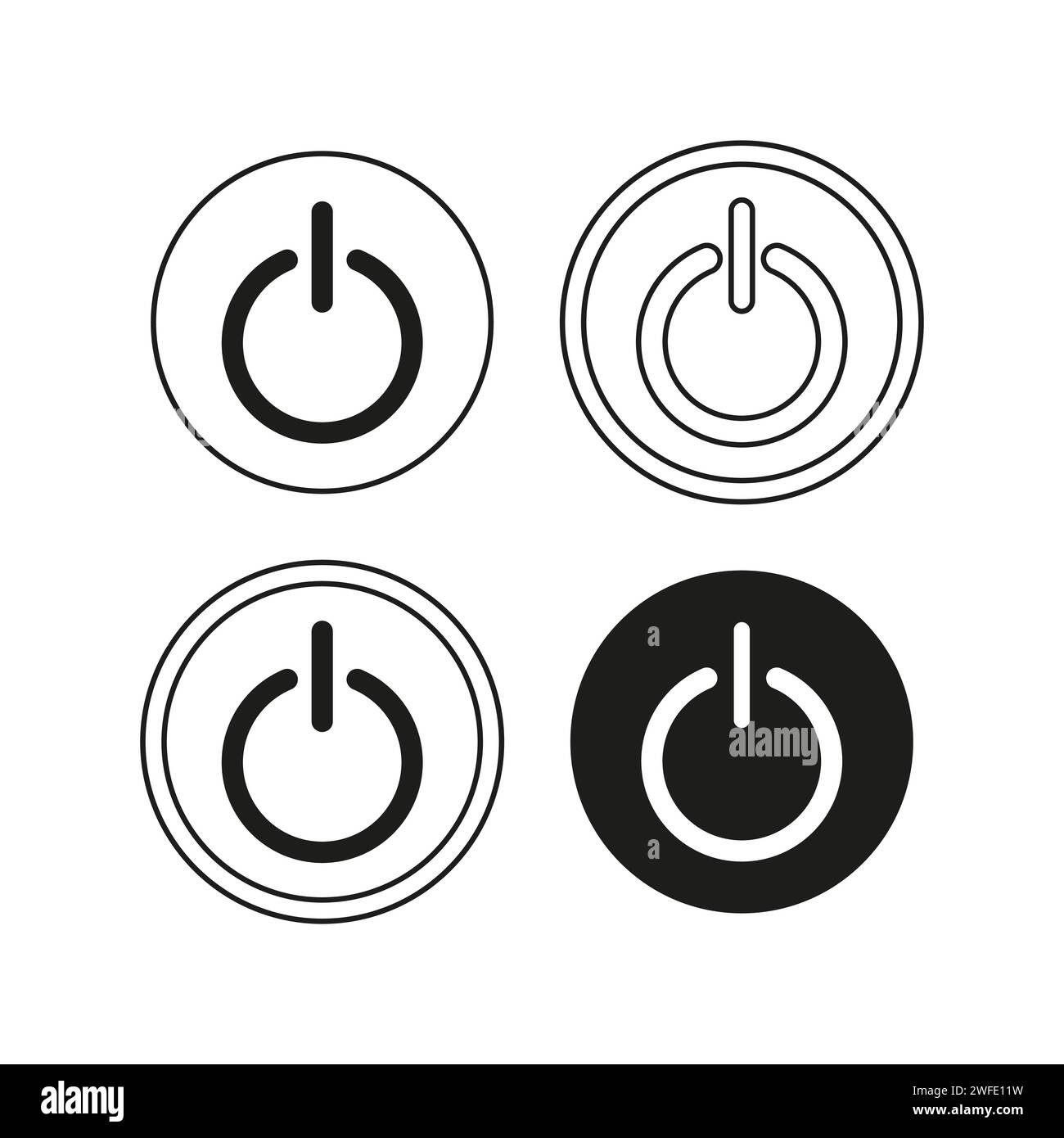 Start icon and power button. Vector illustration. stock image. EPS 10 ...