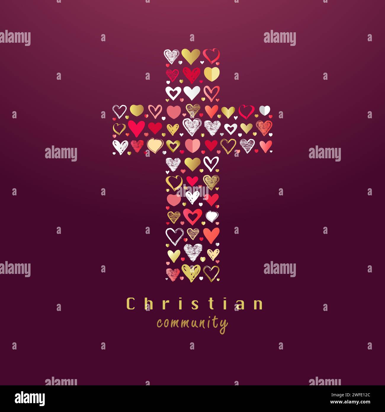 Church hearts Stock Vector Images - Alamy