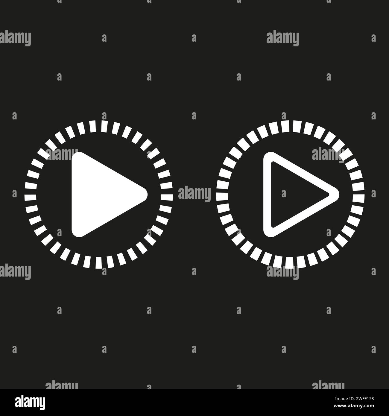 Play button on black background. Start button. Vector illustration. Eps 10. Stock image Stock ...