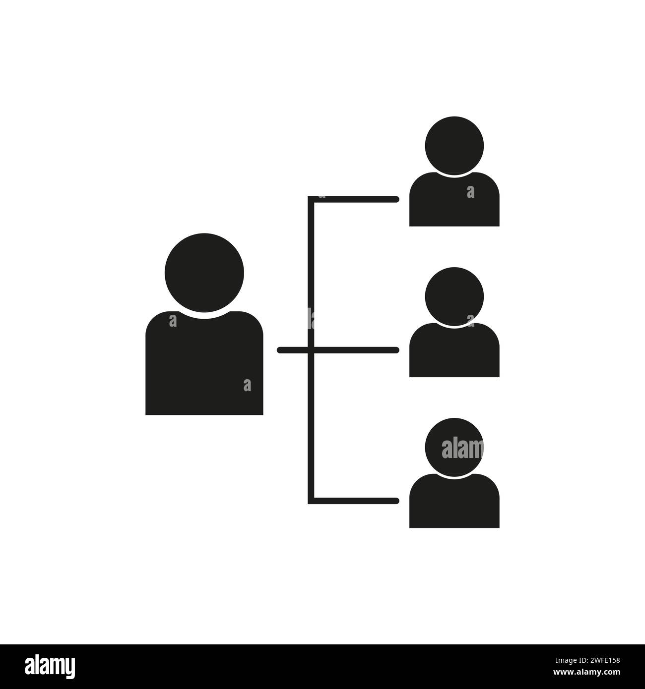 Company structure flat icon. Team graph icon. Vector illustration. Eps ...