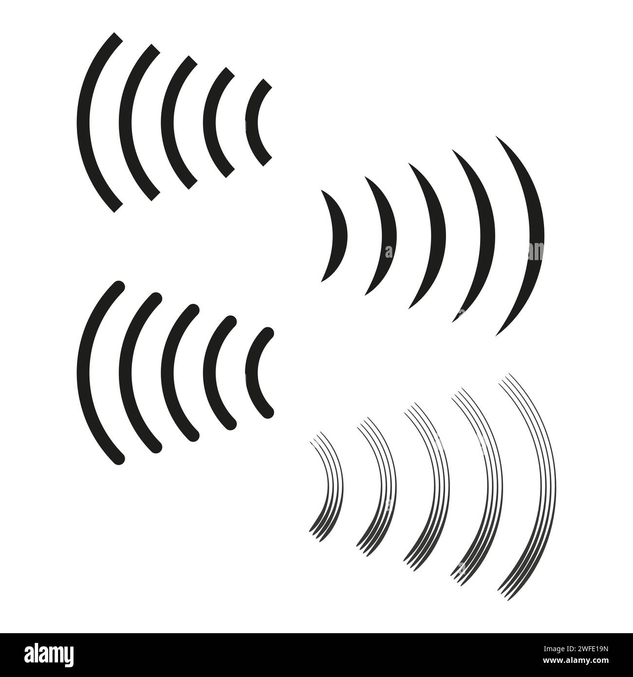 Sound wave icon. Wi Fi connection. Radio wave radiation. Vector ...