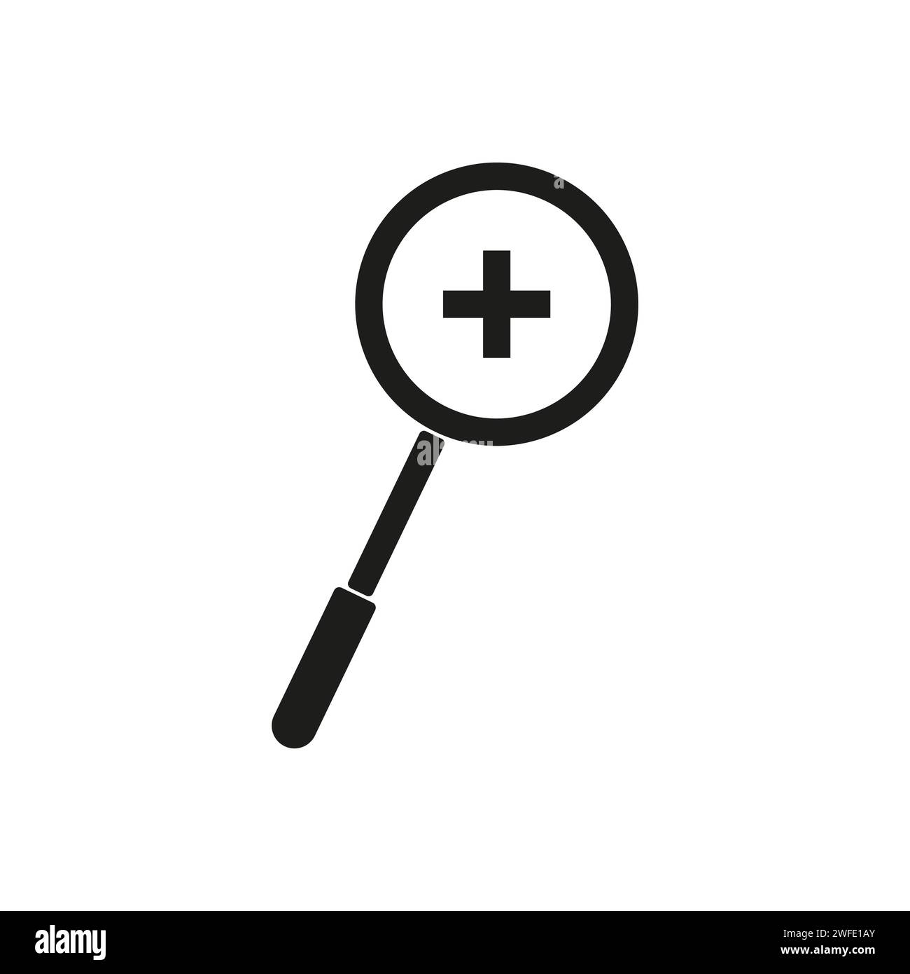 Zoom in icon. Plus magnification lens. Vector illustration. stock image ...