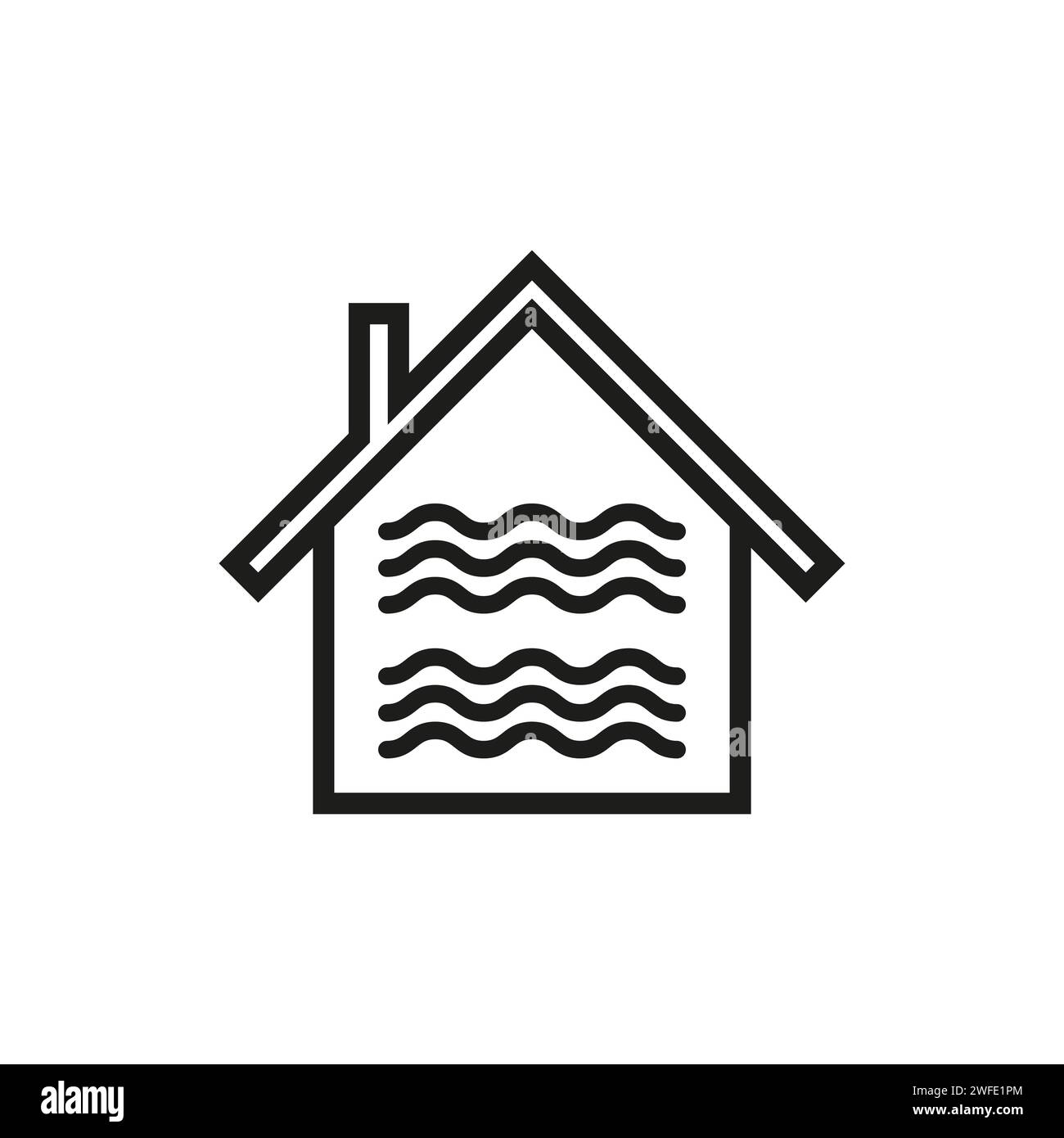 Microclimate home. Icon cooling apartment or home. House and fan icon ...