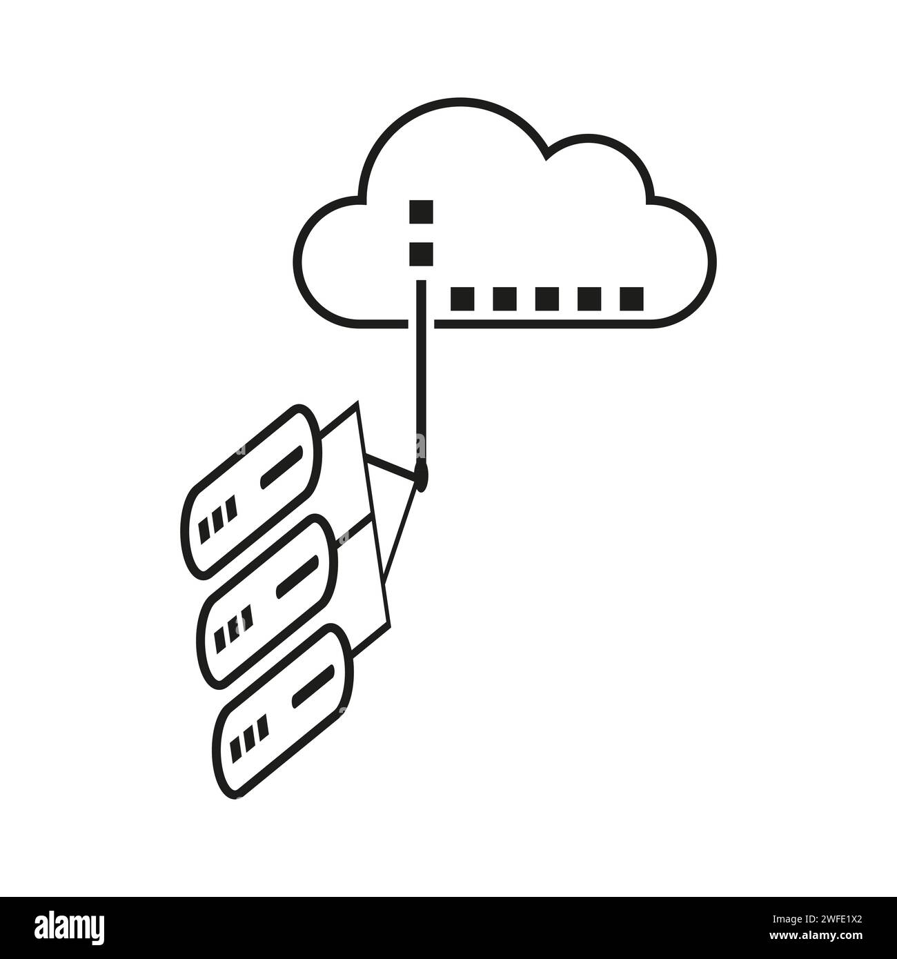 Cloud computing network concept. Demand availability of computer system. Vector illustration ...